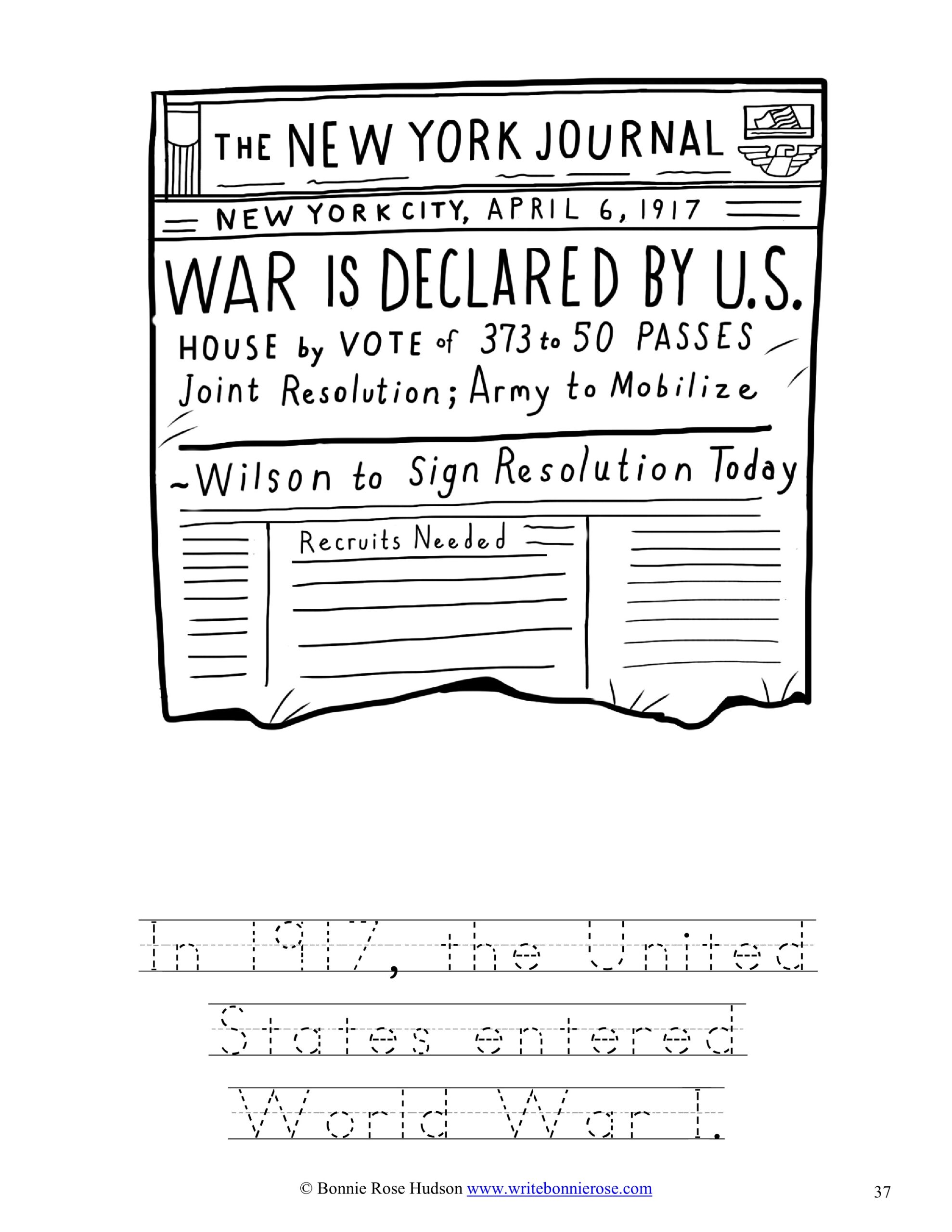 World War I Coloring Book-Level B | Made By Teachers