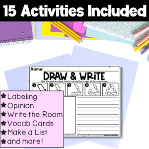 April Spring Easter Writing Prompts & Center | Kindergarten and First ...