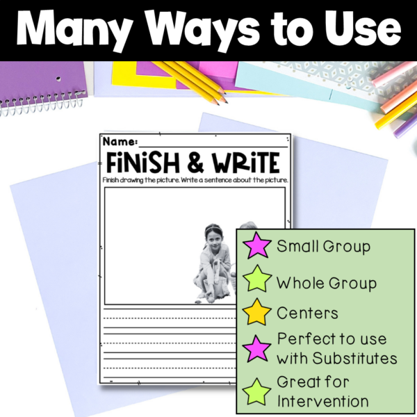 April Spring Easter Writing Prompts & Center | Kindergarten and First ...