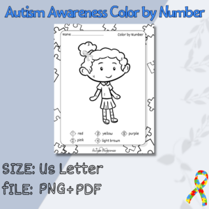 Autism awareness color by number, 6 coloring pages, Neurodiversity ...