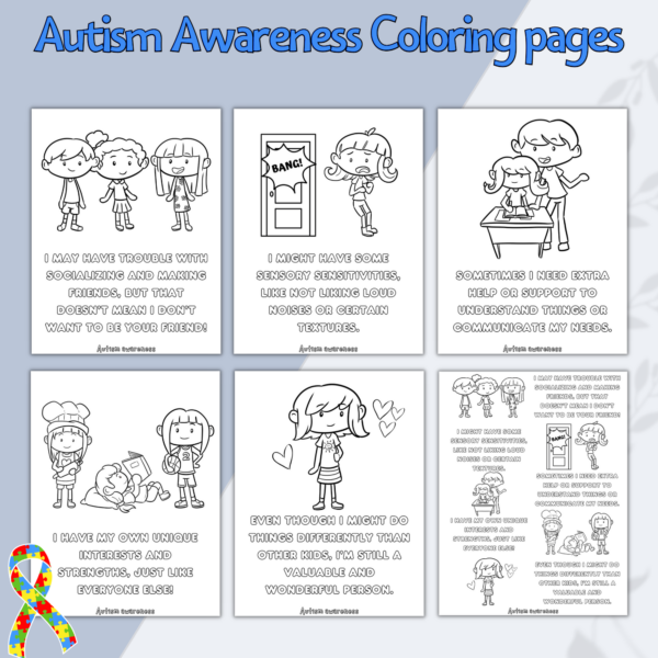 Autism awareness coloring pages, 12 coloring pages, autism sign ...