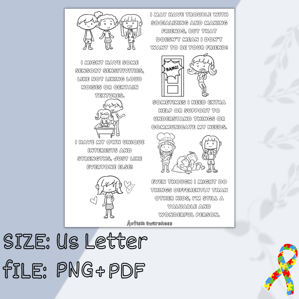 Autism awareness coloring pages, 12 coloring pages, autism sign ...