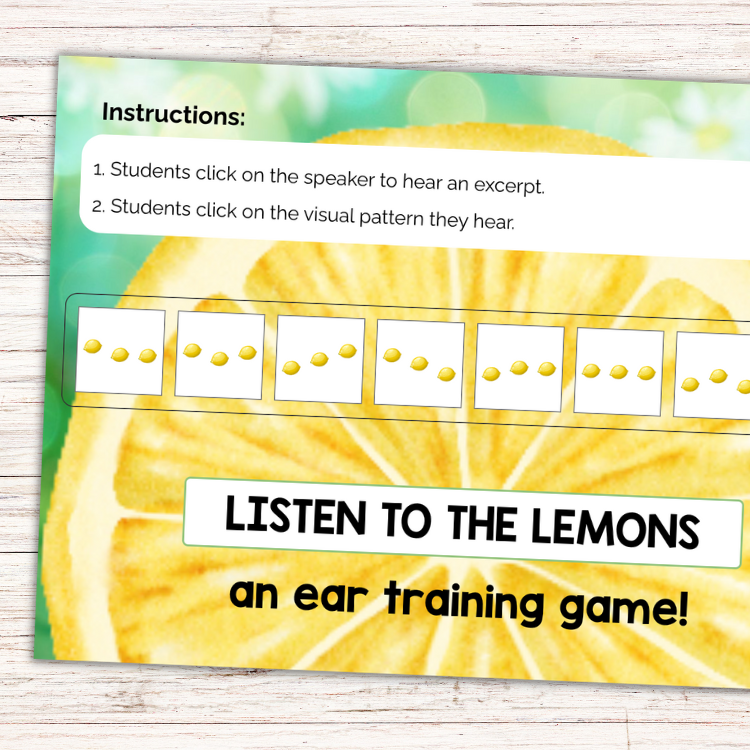 Listen to the Lemons! Ear Training for Beginners Music Listening Game ...