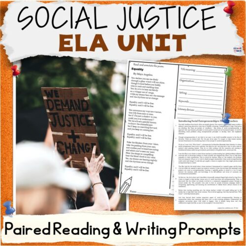Social Justice Unit - Reading Activities, Writing Prompts - Print and ...