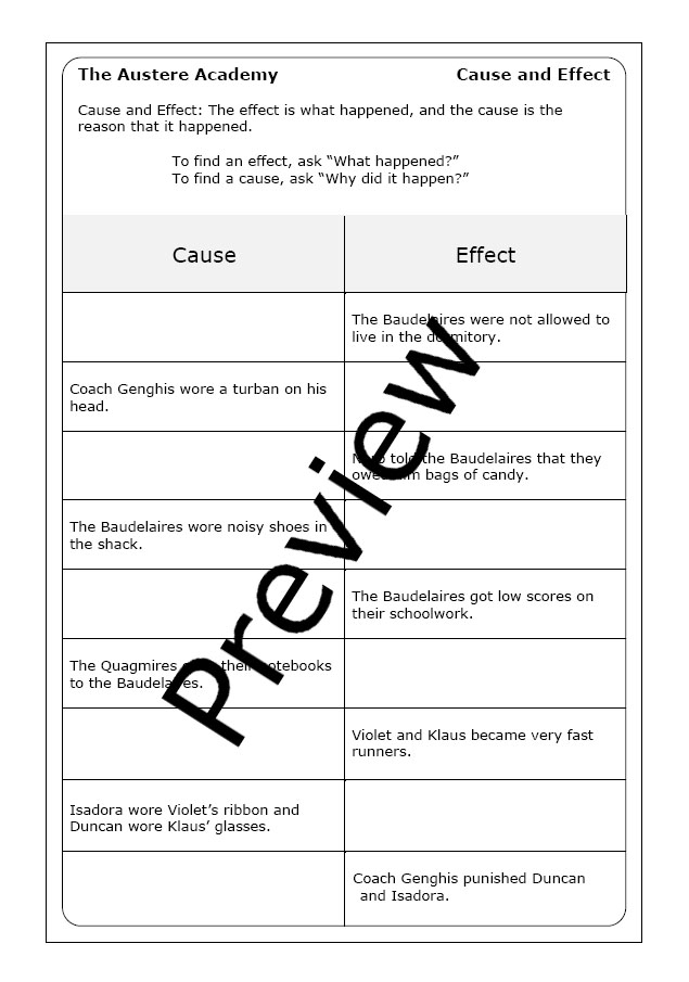 Lemony Snicket "The Austere Academy" worksheets | Made By Teachers