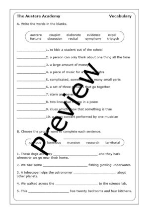 Lemony Snicket "The Austere Academy" worksheets | Made By Teachers