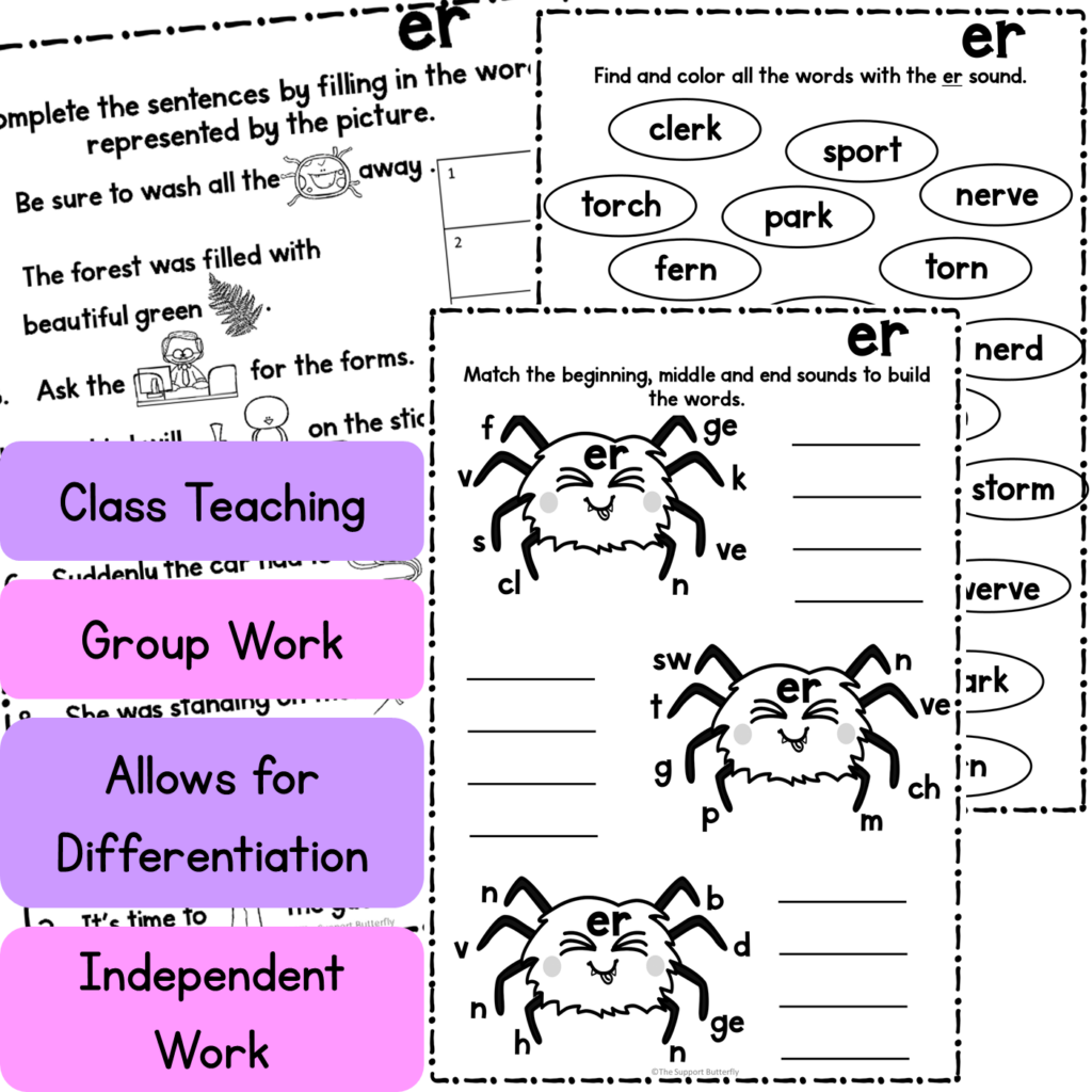 R Controlled Vowels Worksheets ER | Made By Teachers