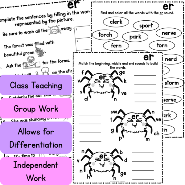 Bossy R Controlled Vowels Worksheets for ER | Made By Teachers