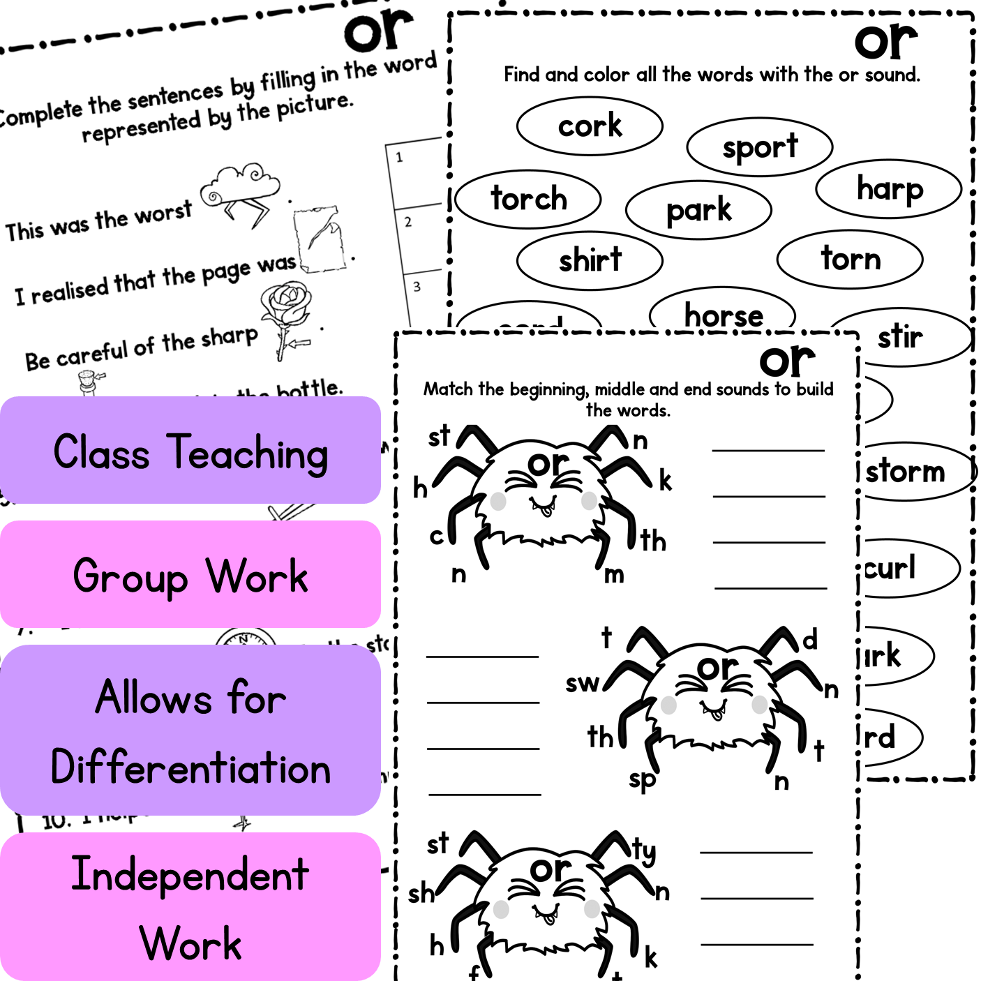 Bossy R Controlled Vowels Worksheets for OR | Made By Teachers