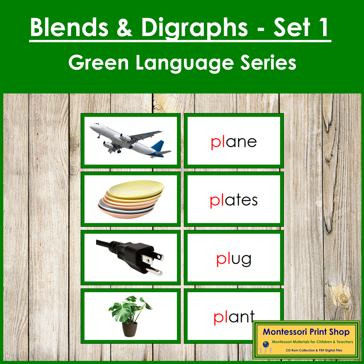Green Blends & Digraphs - Set 1 (photos) | Made By Teachers