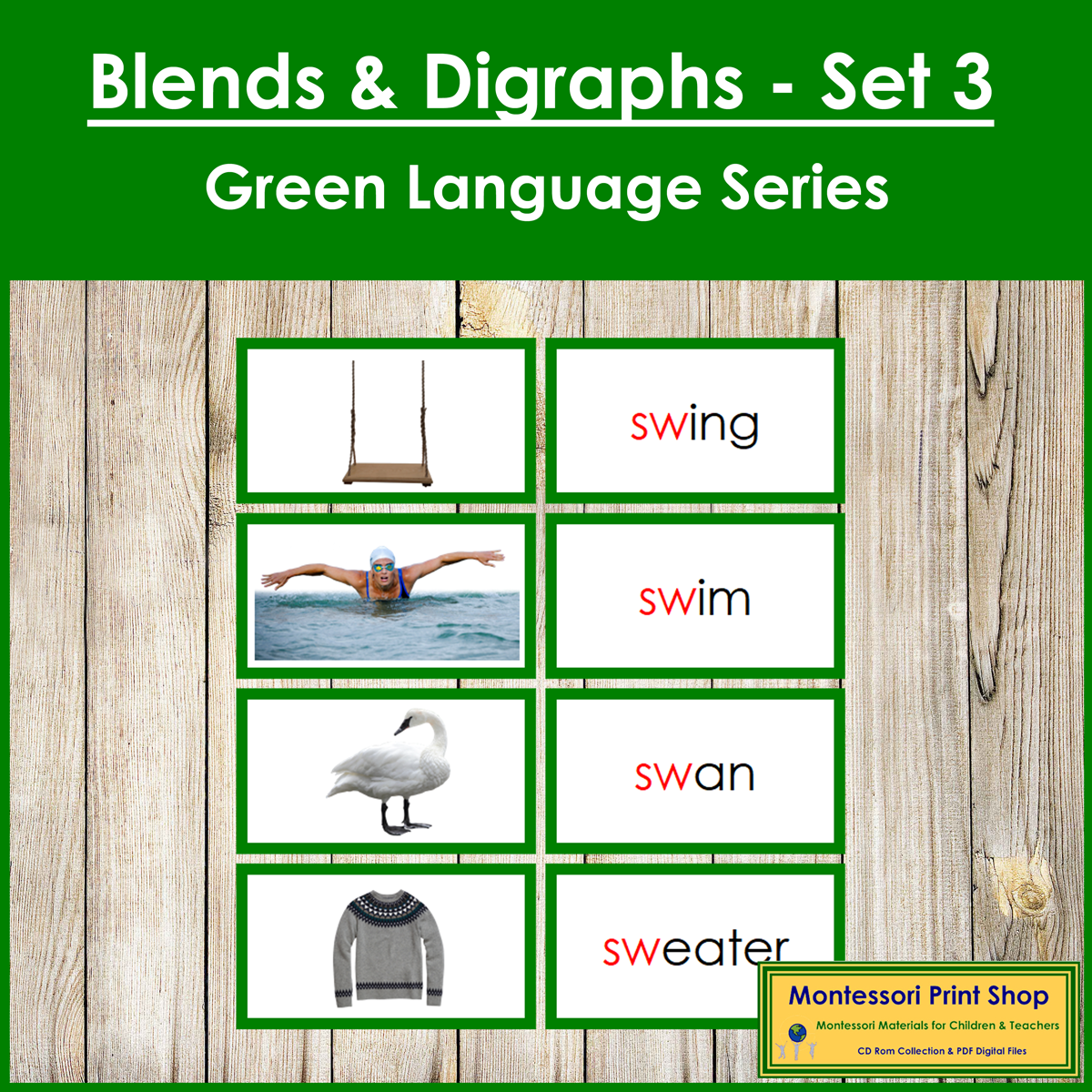 Green Blends & Digraphs - Set 3 (photos) | Made By Teachers