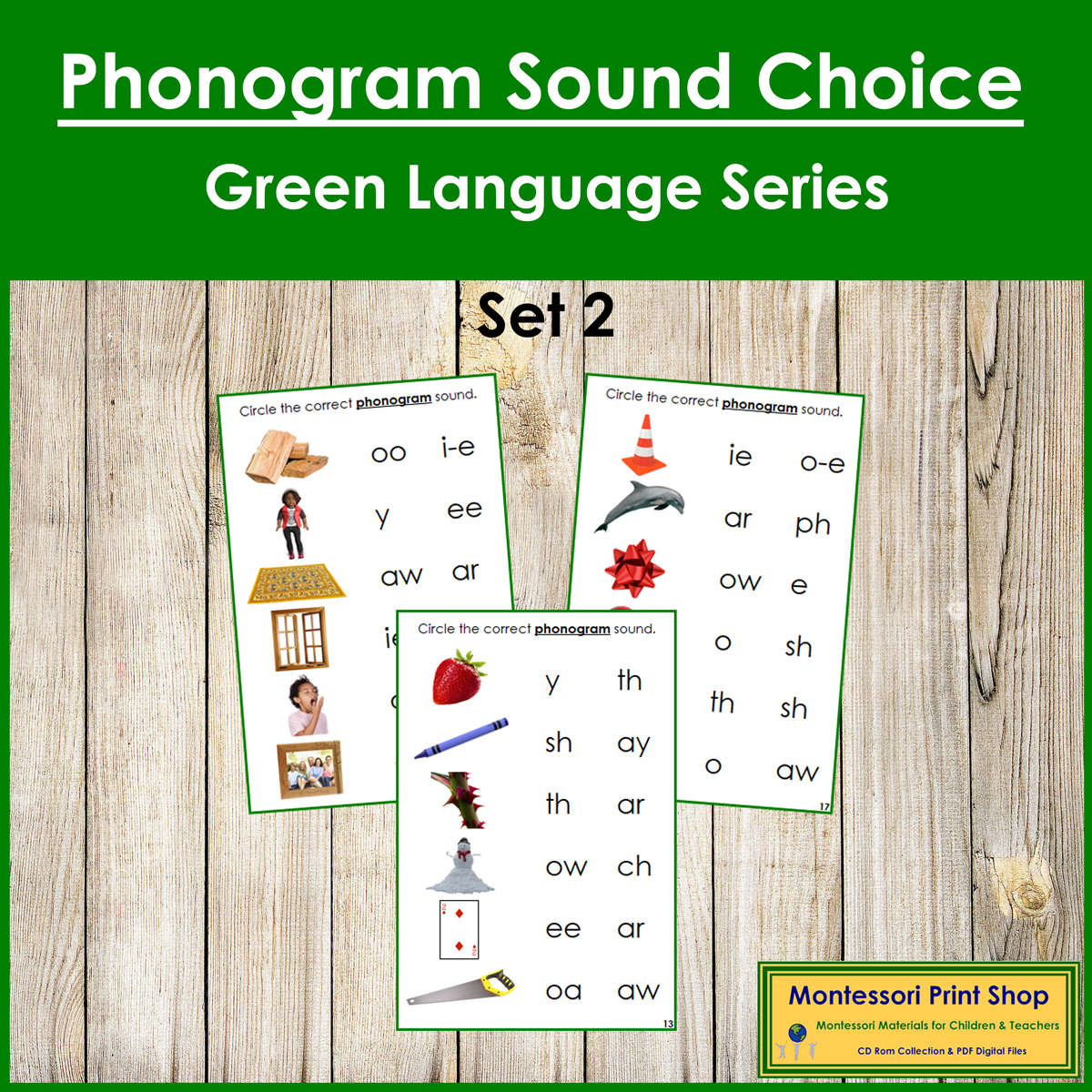 Green Phonogram Sound Choice Cards - Set 2 (photos) | Made By Teachers