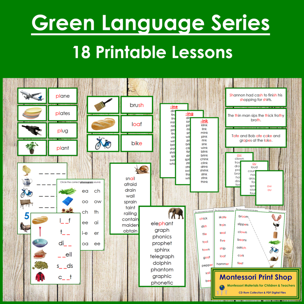 Montessori Green Phonogram Language Series | Made By Teachers