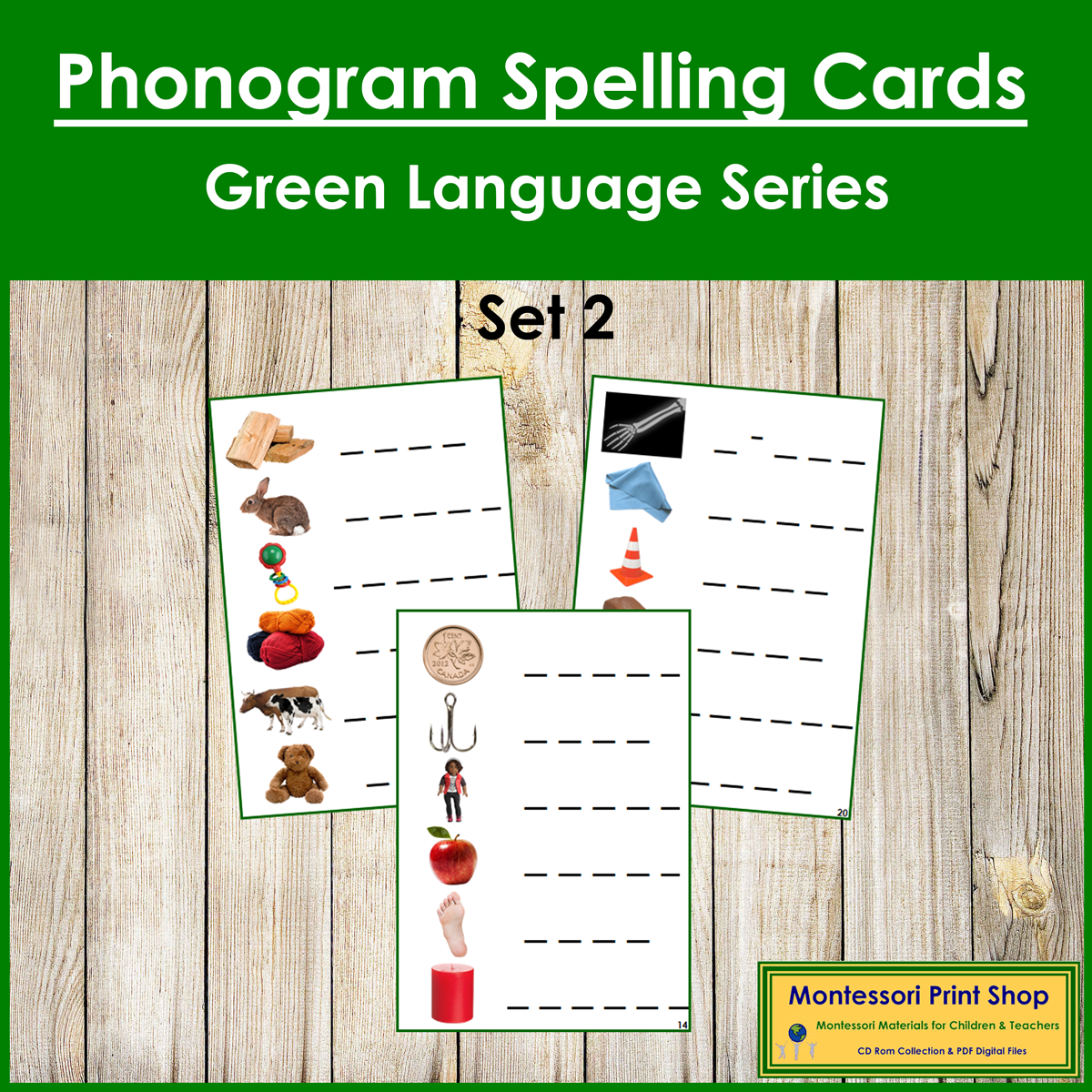 Green Phonogram Spelling Cards - Set 2 (photos) | Made By Teachers
