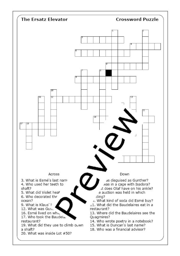 Lemony Snicket "The Ersatz Elevator" worksheets | Made By Teachers