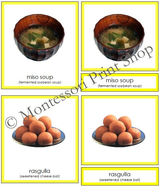 Foods of Asia 3-Part Cards (color borders) - Continent Cards | Made By ...