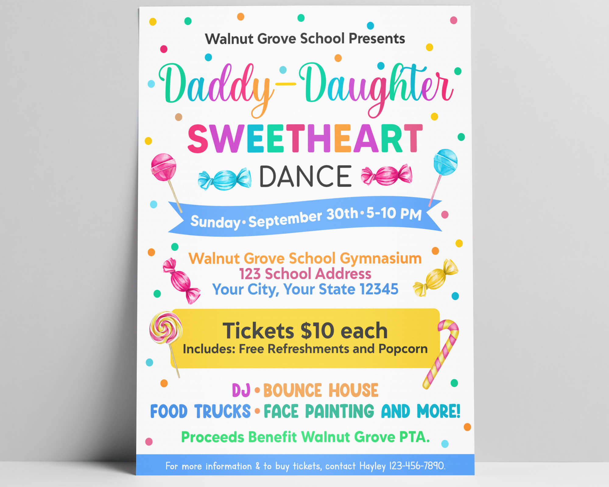 Editable Daddy and Daughter Sweetheart Dance Flyer, School Event ...