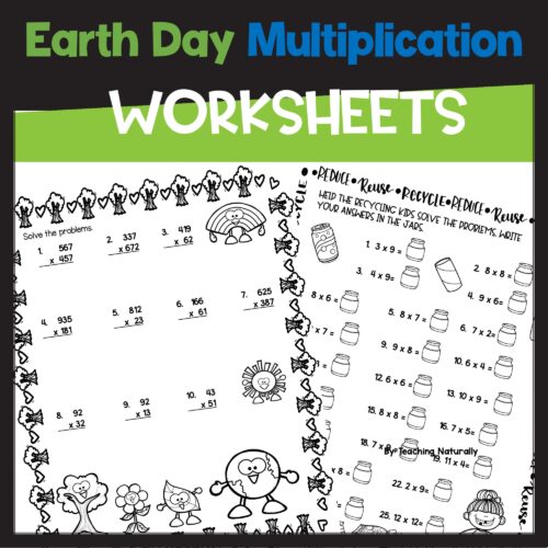 Earth Day Multiplication Practice Worksheets Multiplying within 100 ...