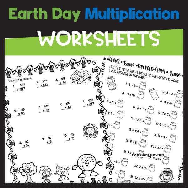 Earth Day Multiplication Practice Worksheets Multiplying within 100 ...