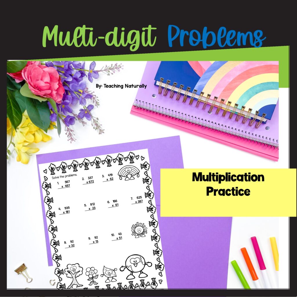 Earth Day Multiplication Practice Worksheets Multiplying within 100 ...