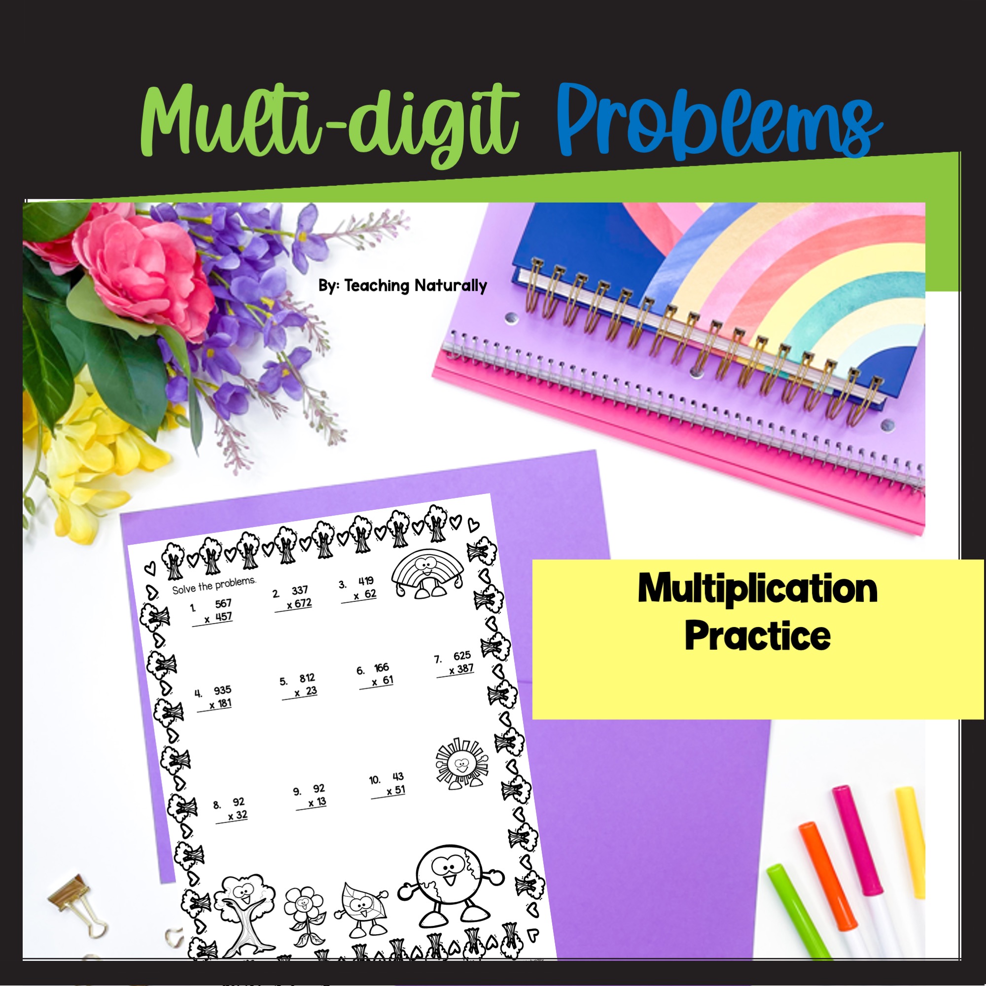 Earth Day Multiplication Practice Worksheets Multiplying within 100 ...