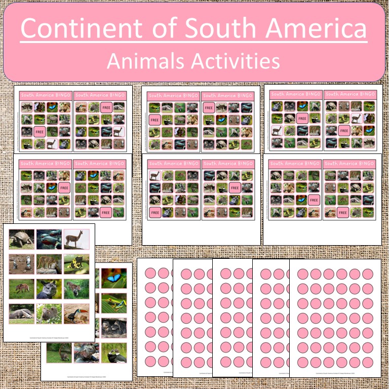Continent of South America Animal activities | Made By Teachers