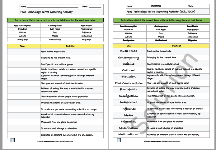 Food Technology Lessons - Set 2 "General Food Technology" | Made By ...