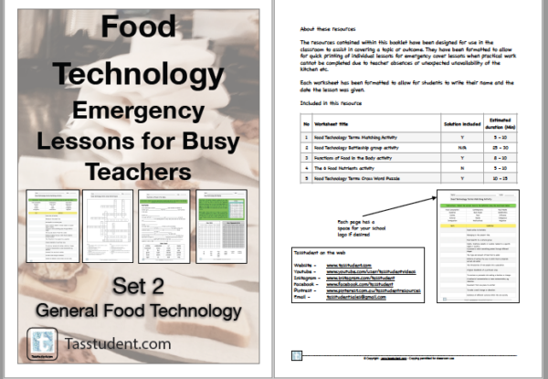 Food Technology Lessons - Set 2 "General Food Technology" | Made By ...