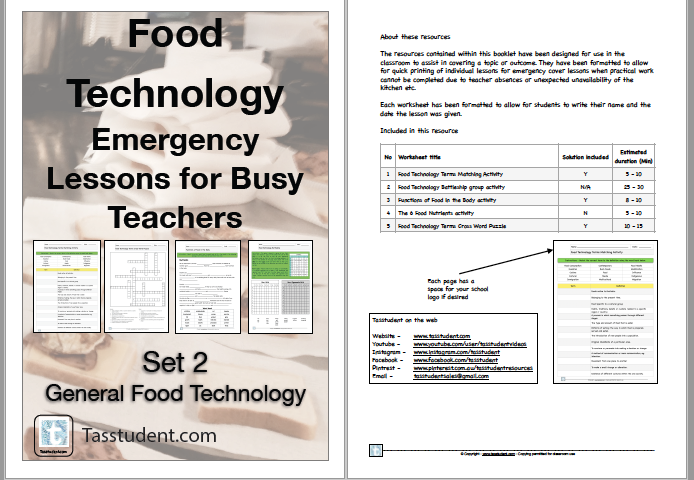 Food Technology Lessons - Set 2 "General Food Technology" | Made By ...
