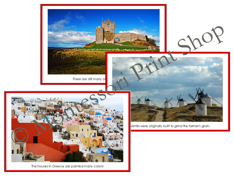 Europe Continent Cards (color borders) - Montessori Geography | Made By ...