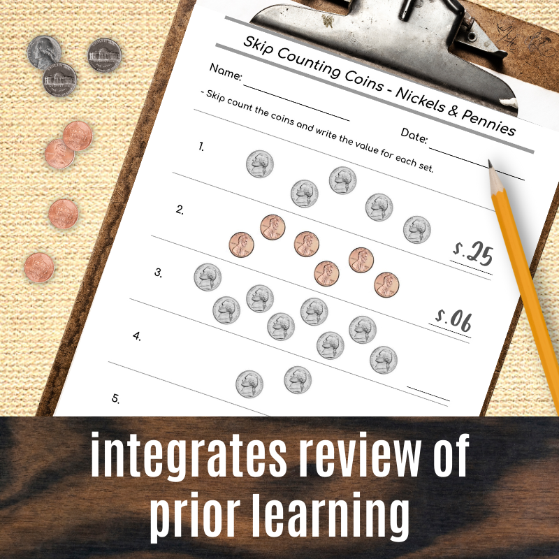 Skip Counting Coins Worksheets - Montessori Money Counting Worksheets ...