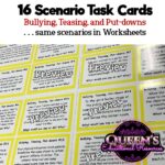 Bullying, Teasing, and Put-downs Scenario Task Cards and Worksheets ...