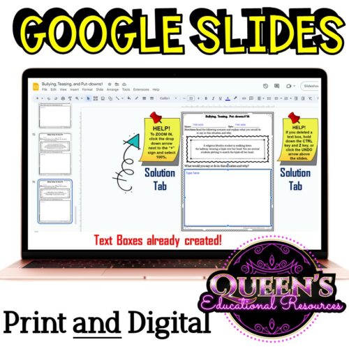 Bullying, Teasing, and Put-downs Scenario Task Cards and Worksheets ...