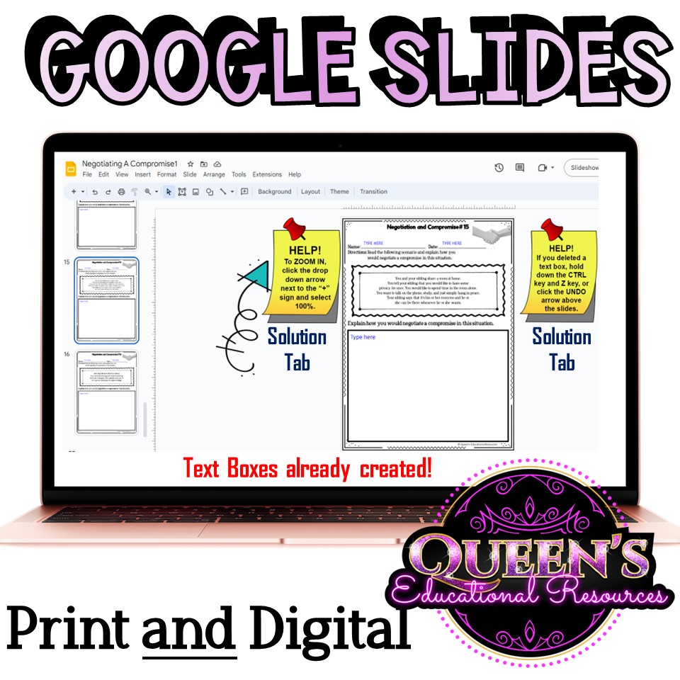 Negotiating a Compromise Scenario Task Cards and Worksheets | Made By ...