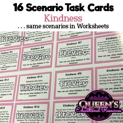 Kindness Scenario Task Cards and Worksheets | Made By Teachers