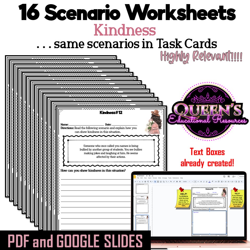 Kindness Scenario Task Cards and Worksheets | Made By Teachers
