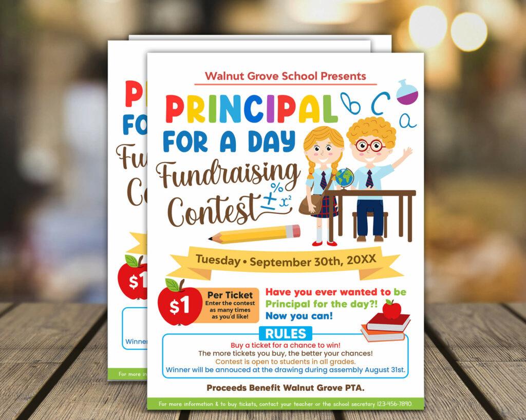 Principal For A Day Customizable School Event Fundraiser Template ...