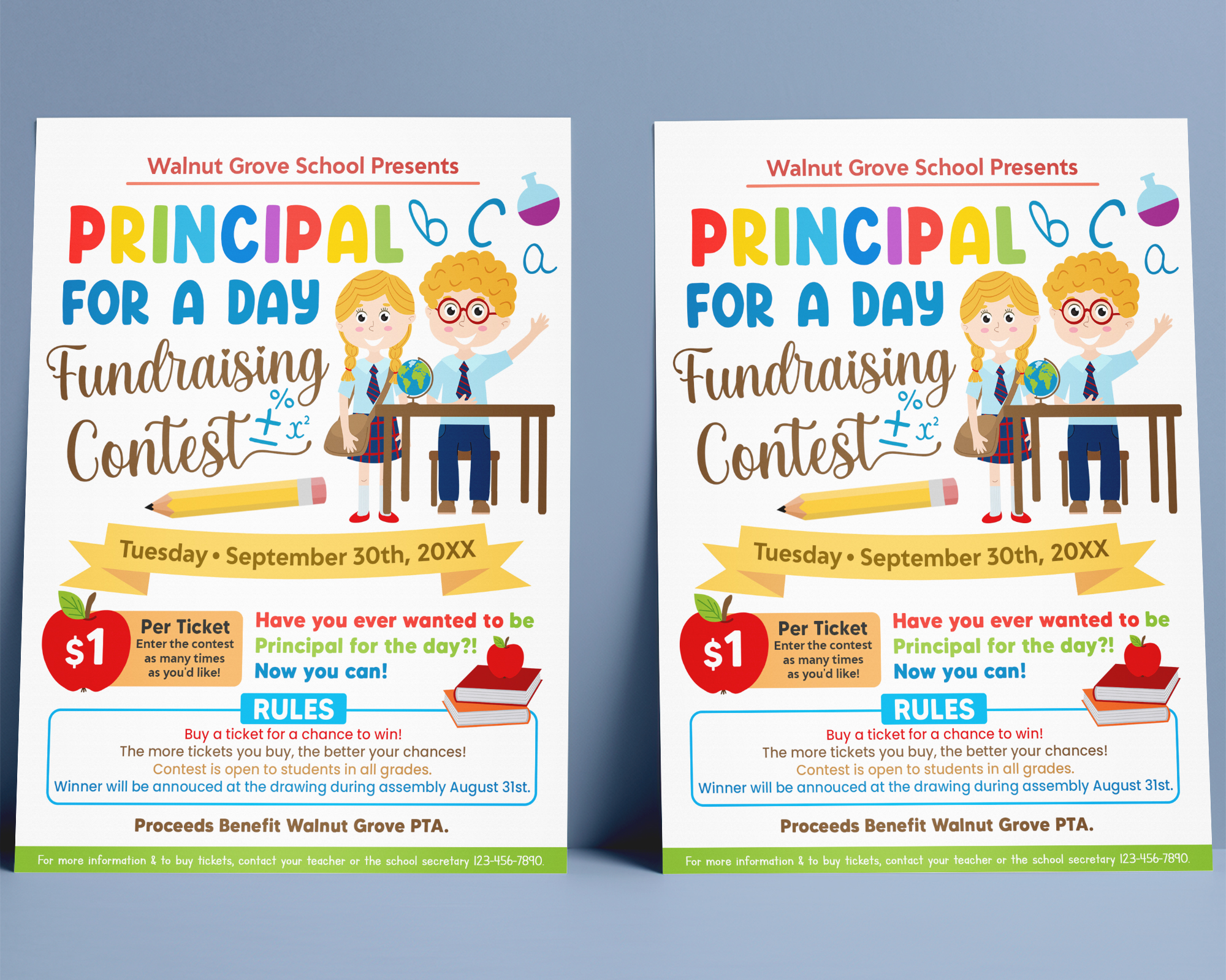 Principal For A Day Customizable School Event Fundraiser Template ...