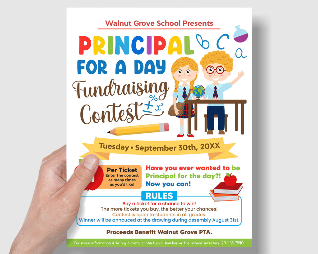 Principal For A Day Customizable School Event Fundraiser Template ...
