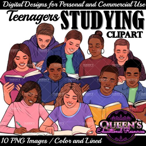 Teenagers Studying Clipart, High School Teens Clipart, Teens Clipart ...