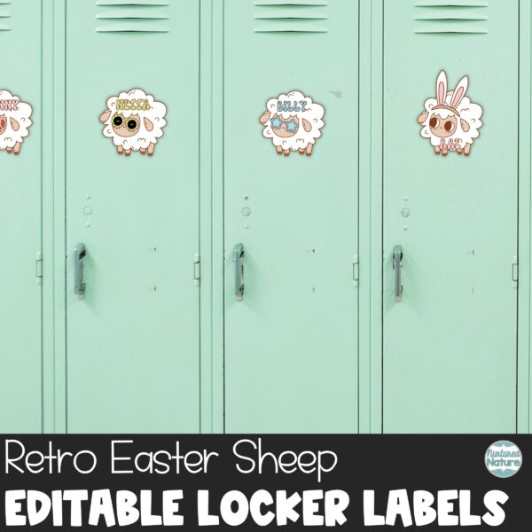 Editable Spring Decor - Retro Easter Locker Labels or Cubby Tags ...
