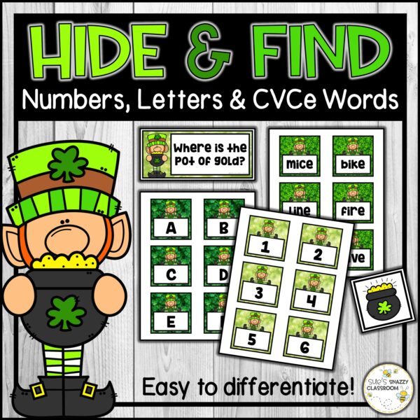 Pot of Gold - Hide & Find Pocket Chart Game - Numbers, Letters & CVCe ...