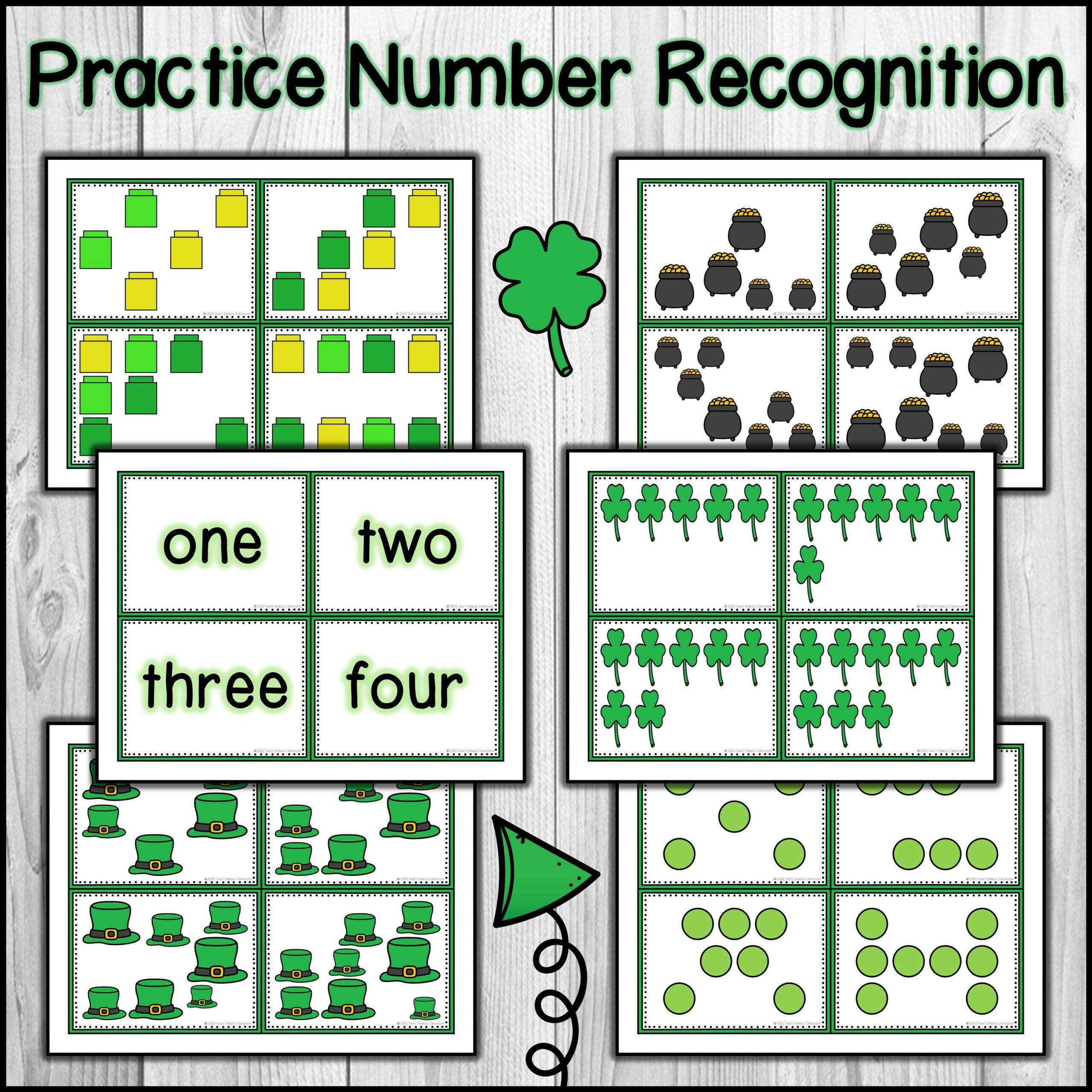 St Patrick's Day Themed Subitizing Cards to 10 - Number Sense Practice ...