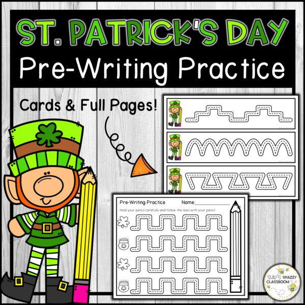 St. Patrick's Day Pre-Writing Line Tracing Practice - Fine Motor Skills ...
