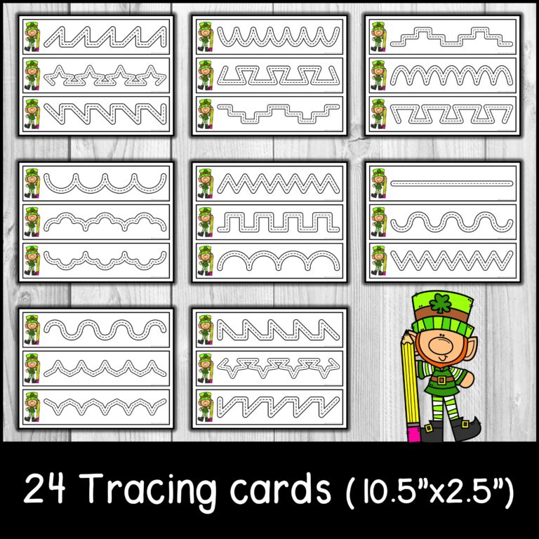 St. Patrick's Day Pre-Writing Line Tracing Practice - Fine Motor Skills ...