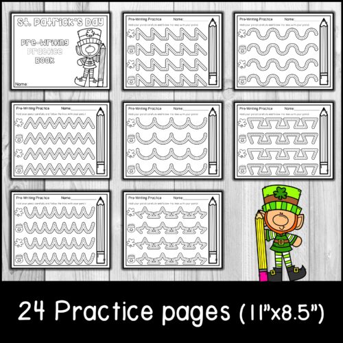St. Patrick's Day Pre-Writing Line Tracing Practice - Fine Motor Skills ...