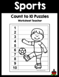 Sports Count to 10 B&W Sequence Puzzles | Made By Teachers