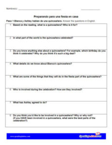 Quinceañera Invitation - Spanish Sub Lesson Plan for Novice-High ...