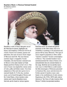 Rancheras Mexican Musical Tradition - Spanish Sub-Plan for Advanced ...