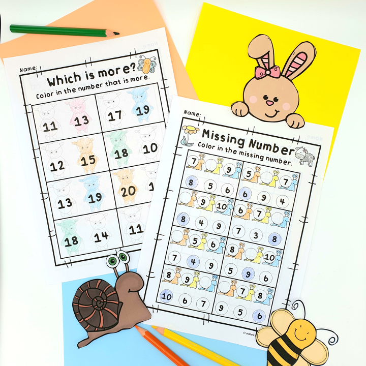 Spring Number Sense worksheets Counting Number Sequences Pre-K ...